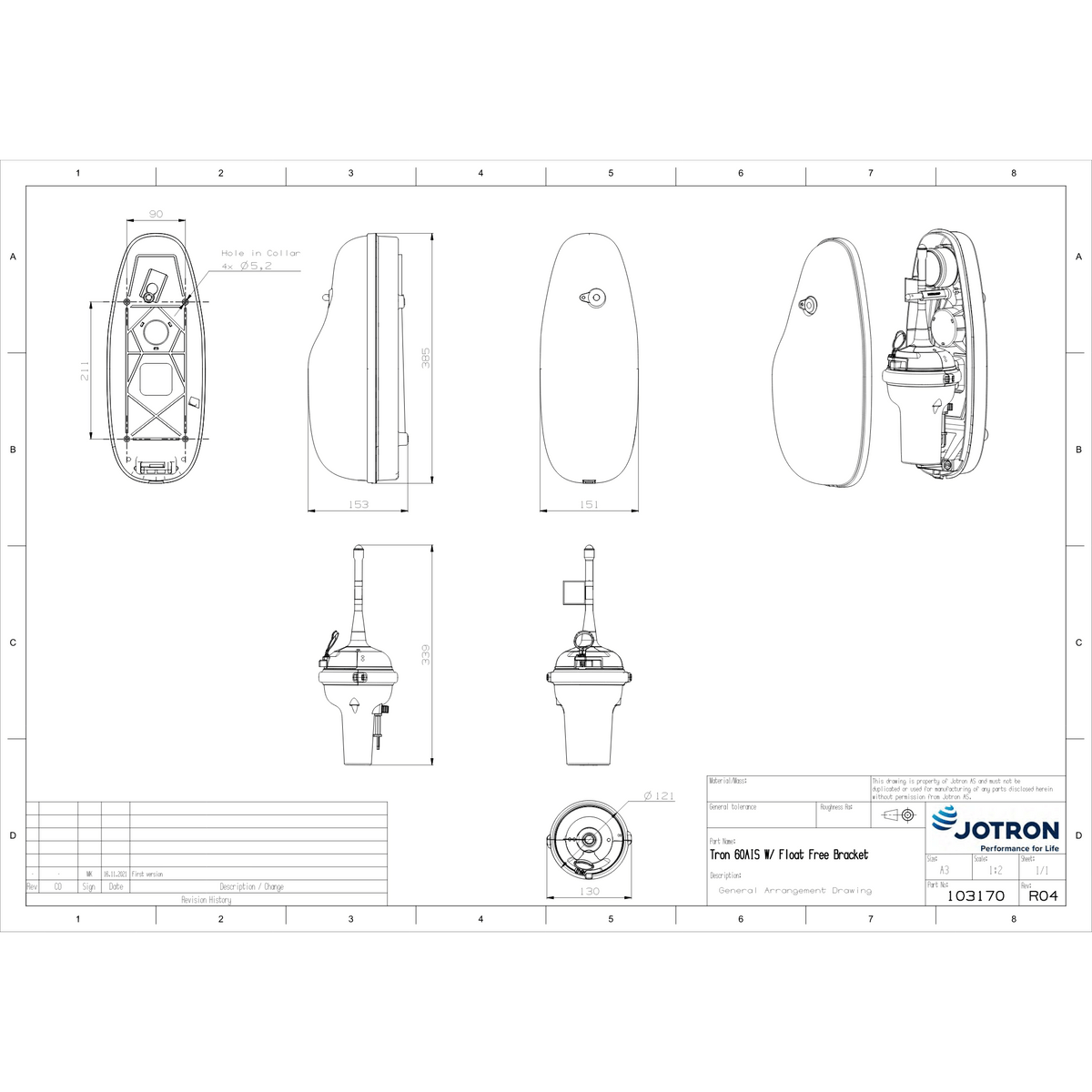 Jotron Tron 60AIS EPIRB with float free bracket | Integrated Marine
