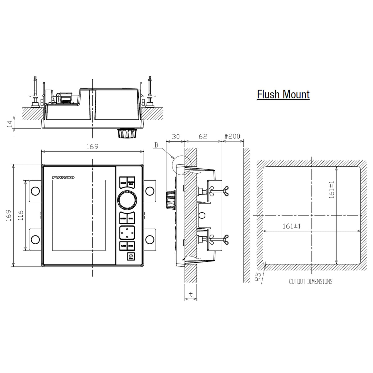 Furuno FCV-600 Flush Mount Kit OP02-89 | Integrated Marine