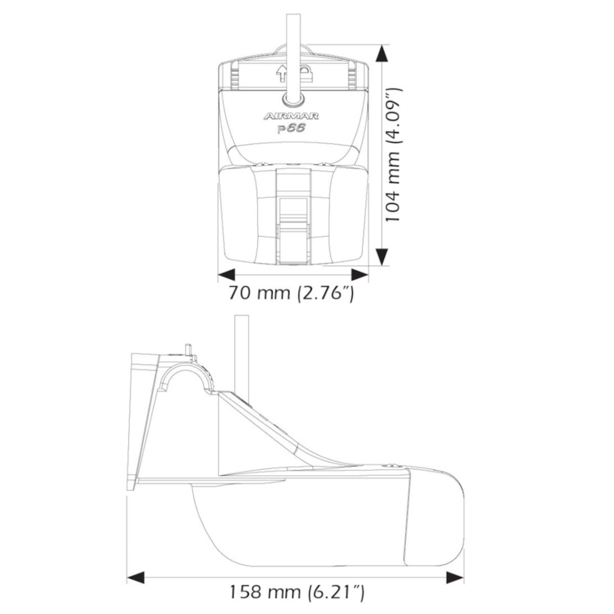 Airmar P66 525T-PWD Multisensor/CW Transom Mount | Integrated Marine